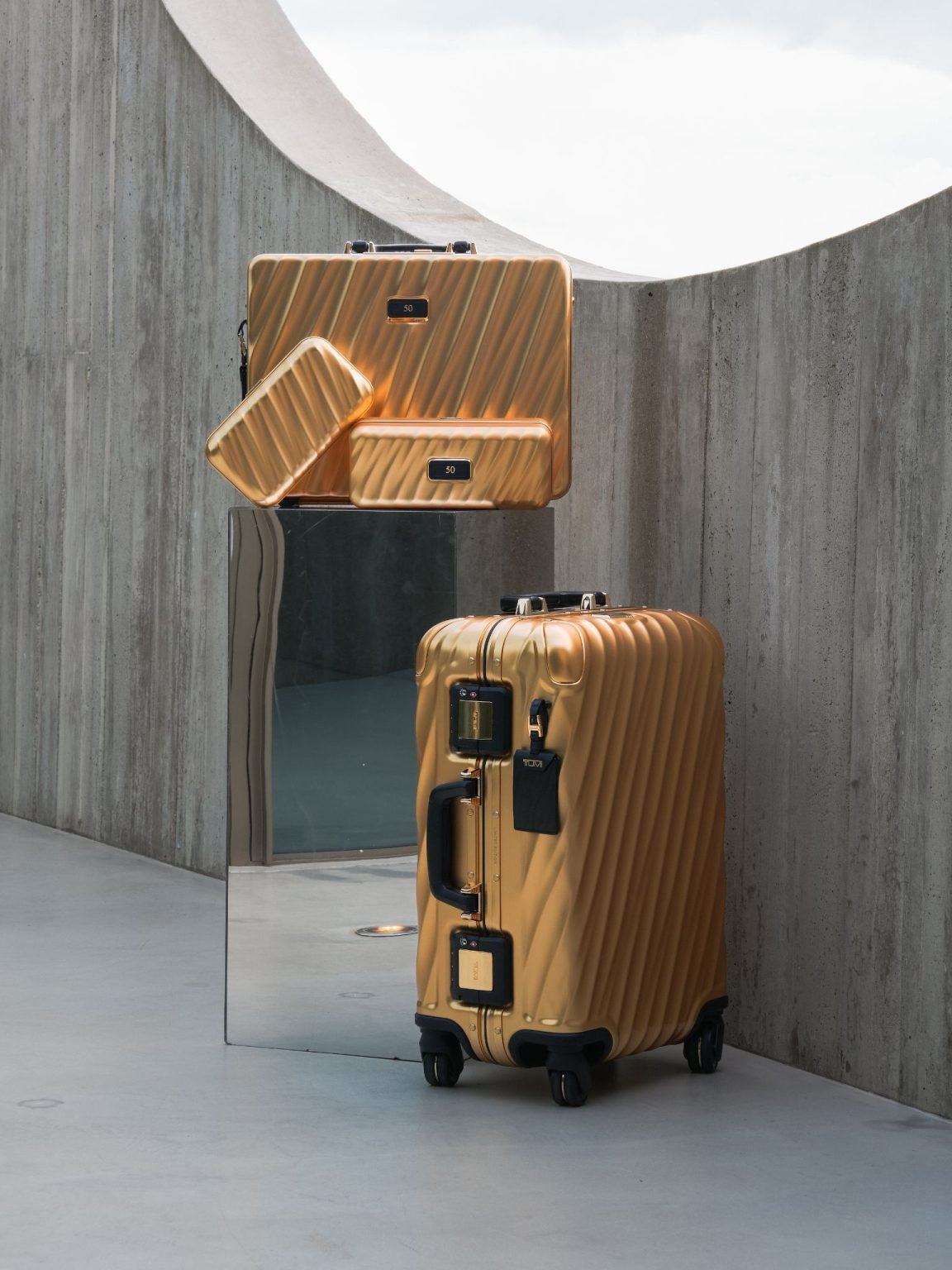 TUMI launches limited-edition gold for 50th anniversary collection